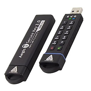 Apricorn 120GB Aegis Secure Key FIPS 140-2 Level 3 Validated 256-bit Encryption USB 3.0 Flash Drive (ASK3-120GB)