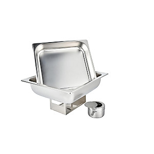 HONHPD Chafing Dish Buffet Set, 6.8 Qt Stainless Steel Complete Chafer Set Catering Warmer Set with Water Pan, Fuel Holder for Parties, Dinners, Catering, Buffet and Weddings, Silvery