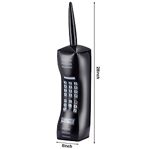 2 Packs Inflatable Mobile Phone Inflatable 80's Retro Mobile Phone Party Decoration Theme Props Fancy Dress Accessory 30 Inches
