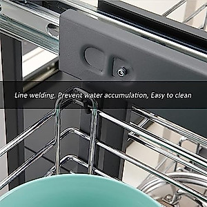 YEKIM Corner Pull Basket, Multifunctional Kitchen Cabinet Blind Corner Pull-Out Organizer, Household Rotating Storage Bottle Rack with Soft Close, Kitchen Storage Basket,A