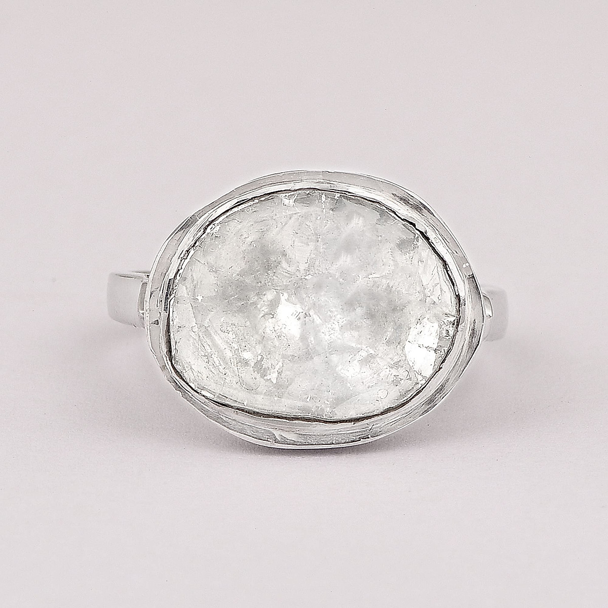 1.50 CTW Natural Diamond Polki Solitaire Ring 925 Sterling Silver Platinum Plated Slice Diamond Jewelry