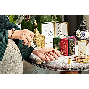 Dukhni Attar Oil Set | العطار العربي | Authentic Arabic Fragrance Oils | 100% Pure, Alcohol-Free Halal Blends | Amaani, Ameerah, Hayati, Ambar, Ambar Oud, White Musk - 6ml each