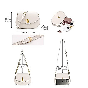 UUCOMOO Crossbody Saddle Bags White Purse for Women Small Crossbody Bags Purses and Handbags Women's Shoulder Handbags