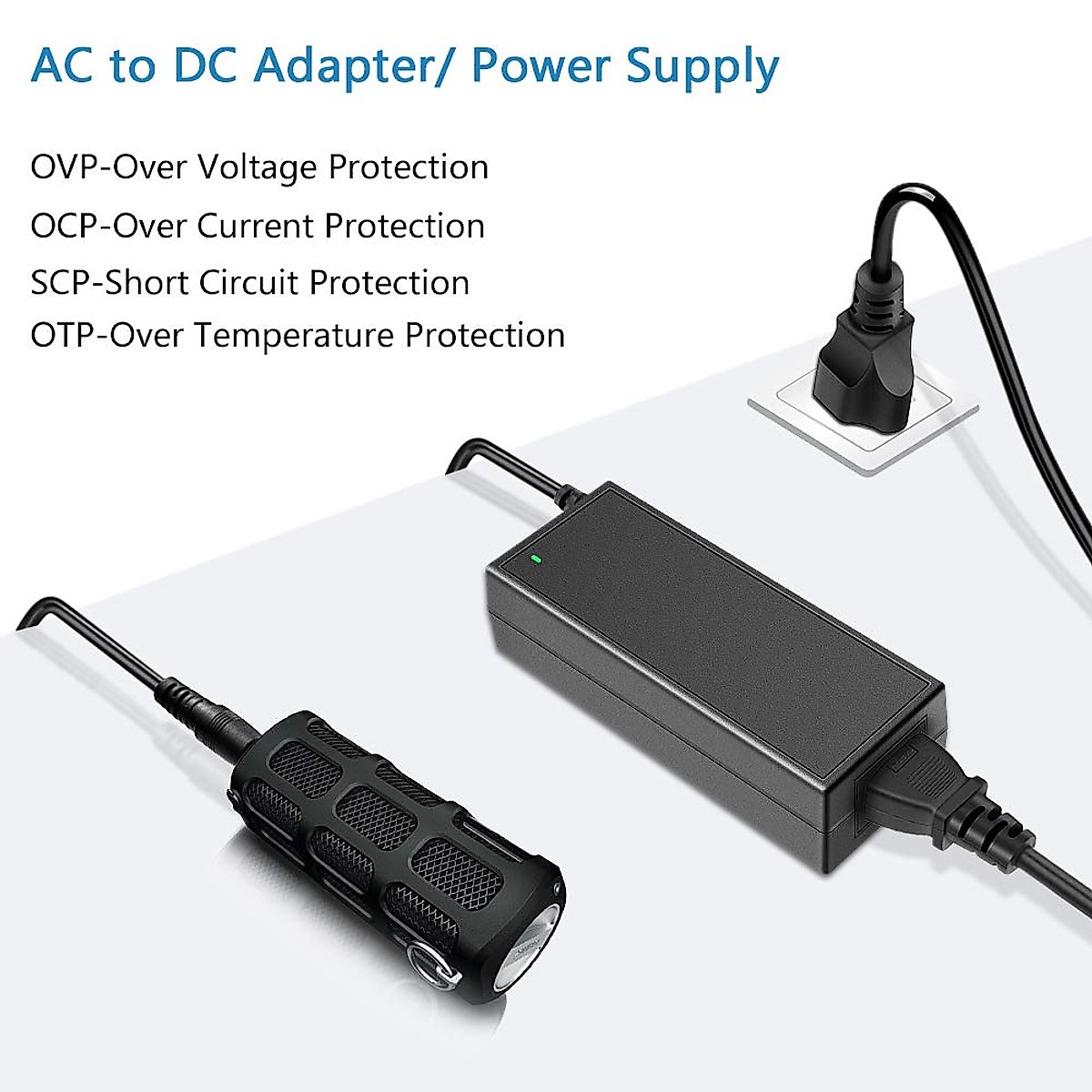 SHNITPWR 5V 5A DC Power Supply Adapter 5 Volt 5 Amp 25W AC 100V~240V to DC Converter Transformer LED Driver with 5.5x2.5mm DC Tip for WS2812B WS2813 LED Pixel Strip TV Box USB HUB Raspberry Pi