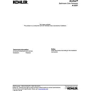 Kohler K-2357-7 Archer Pedestal Only, Black Black