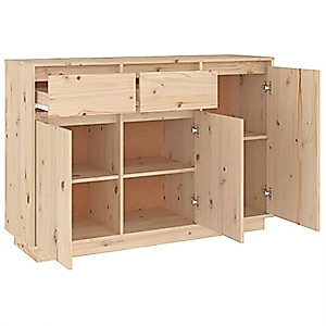 vidaXL Sideboard 43.3"x13.4"x29.5" Solid Wood Pine
