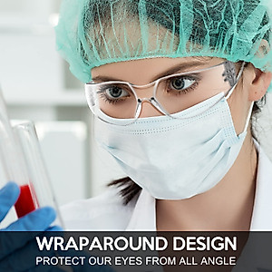 48 Pack Safety Glasses Bulk Clear Safety Goggles Black Tinted Eye Protection Glasses Anti Dust Impact Scratch Resistant Protective Eyewear for Men Women Work Lab Construction Carpentry Shooting