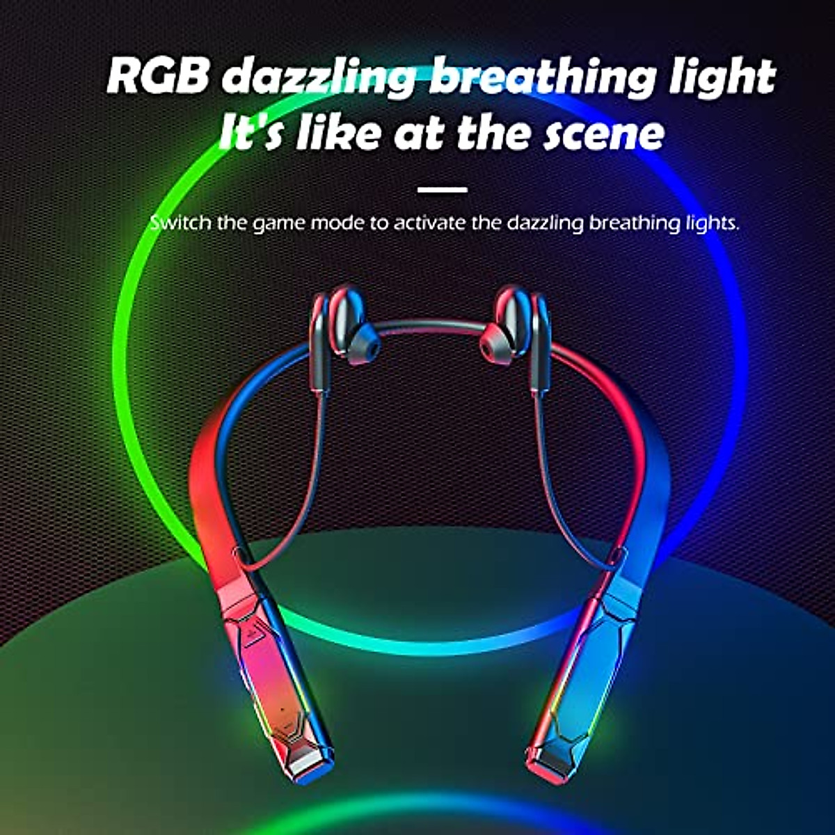 ERSZOO Neckband Bluetooth Headphones Stereo Sound Wireless Earbuds 20 Hrs Playtime Headset with Microphone Noise Canceling IPX4 Waterproof Gym Running Compatible with iPhone,Samsung, Android,Black