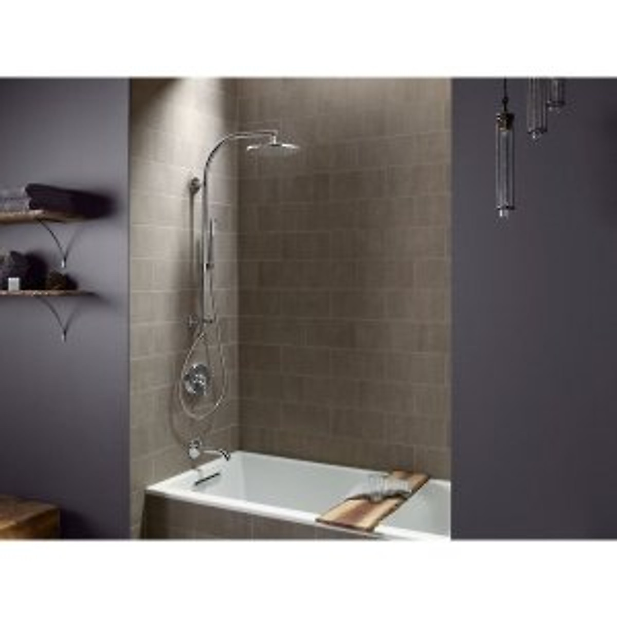 KOHLER K-45903-SN Hydrorail-H Bath and Shower Column, Vibrant Polished Nickel