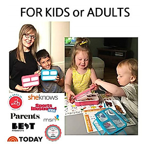 Snack Container - Small Bento Lunch Box for Kids Girls Boys Toddlers | MINI Leak-proof Boxes, Baby Bentobox for Daycare, Portion Containers, BPA-Free Pink and Blue Set of 2