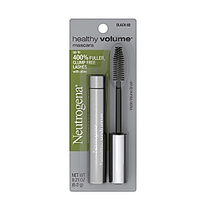 Neutrogena Healthy Volume Lash-Plumping Mascara, Volumizing and Conditioning Mascara with Olive Oil to Build Fuller Lashes, Clump-, Smudge- and Flake-Free, Black 02, 0.21 oz (Pack of 2)