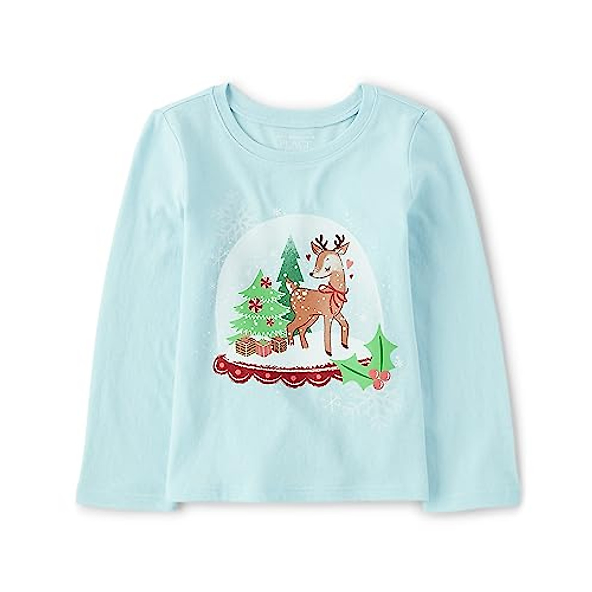 The Children's Place Baby-Girls and Toddler All Holidays Long Sleeve Graphic T-Shirts Christmas Snow Globe 5T