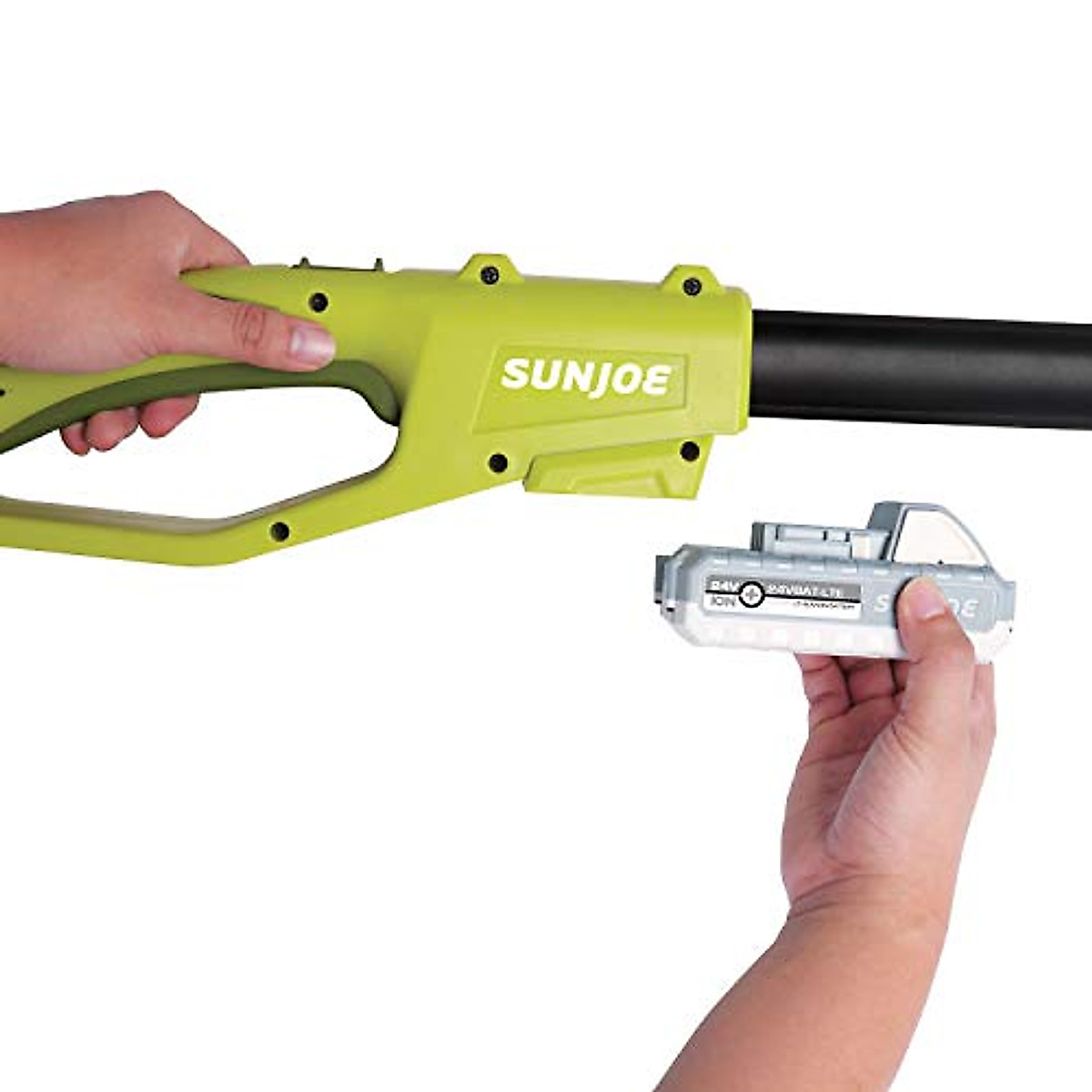 Sun Joe 24V-PS8-LTE 24-Volt 8-Inch, 14-Foot Reach, Cordless Telescoping Pole Chain Saw w/8-Inch Cutting Bar, Auto-Oiler, Adjustable Pole Head for Tree Trimming, Kit (w/2.0-Ah Battery + Quick Charger)