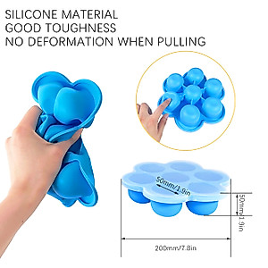 DIFENLUN(4 Pack) Silicone Egg Molds for 5,6,8 Quart Pressure Cooker, Food Freezer Tray with Lid, Egg Bite Molds for Cooking - Silicone Egg Bite Molds for Oven with Lid(7.8 in*7.8 in)