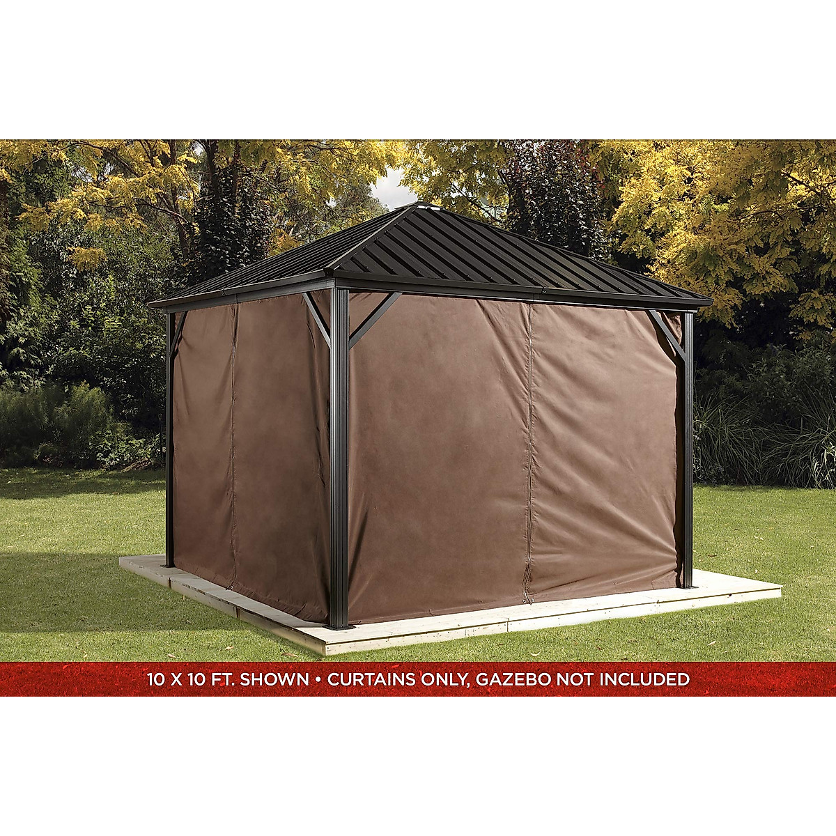 Sojag Accessories Set of 4 8' x 8' Curtains for Dakota Outdoor Gazebo, Brown