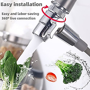 Faucet Diverter Valve with Faucet Aerator Sink Faucet to Garden Hose Shunt Faucet Adapter for Bathroom/Kitchen Sink Faucets Connected to Portable Washing Machines/Dishwashers (G1/2 "& 3/4 ")