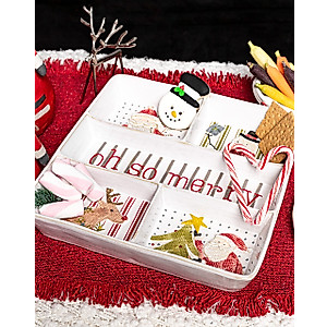 Mud Pie, Multi, Oh So Merry Christmas Section Server Platter, Multu, 2" x 12" x 12"