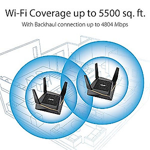 ASUS AX6100 WiFi 6 Gaming Mesh Router (RT-AX92U 2 Pack) - Tri-Band Gigabit Wireless Internet Router, Gaming & Streaming, AiMesh Compatible, Included Lifetime Internet Security, Adaptive QoS
