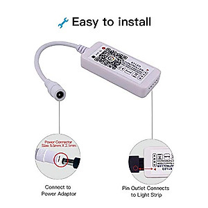 HaoDeng Bluetooth RGBW/RGB Controller for LED Light Strips, Android and iOS Free App Bluetooth LED Strip Light Controller