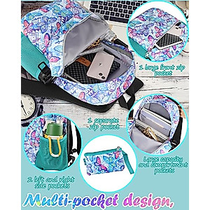 LSSAGOON Butterfly Print Backpack for Girls Teens Women.16in Bookbag W/Stationery Bag.Casual Baypack for Travel School Gift.