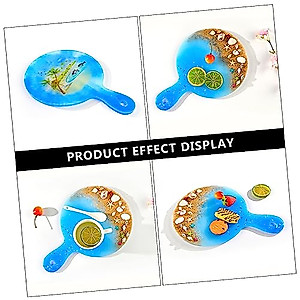 VILLCASE Tray Mold Round Serving Tray Clear Resin Epoxy Resin Coasters Bowl Mats Making Dinner Plate Resin Coaster Molds Coasters Mould Creative Coaster Mold Handle Tray Mould Cutting Board