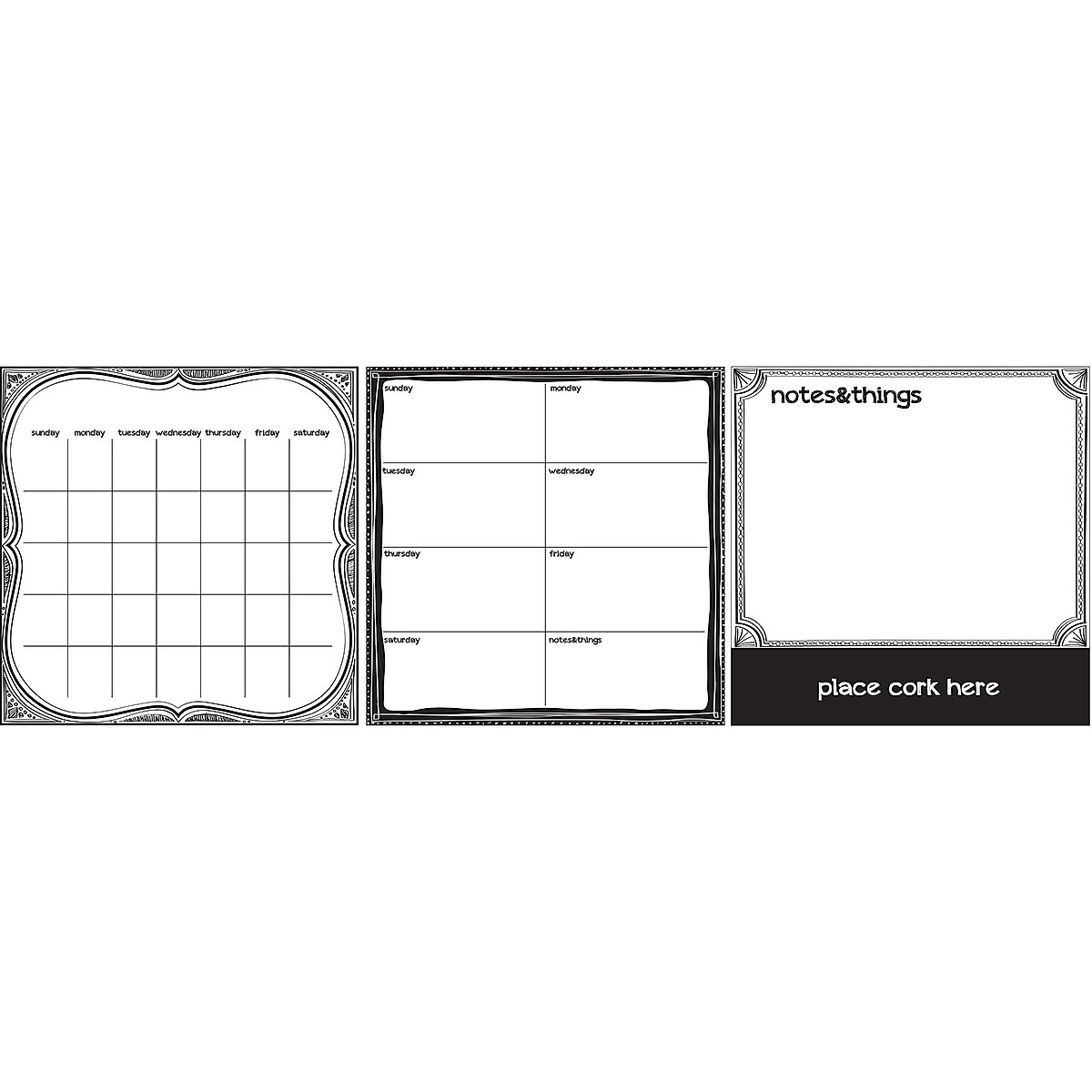 Wall Pops WPE2055 Black & White 3 Pc Combo Set, Multi-Color