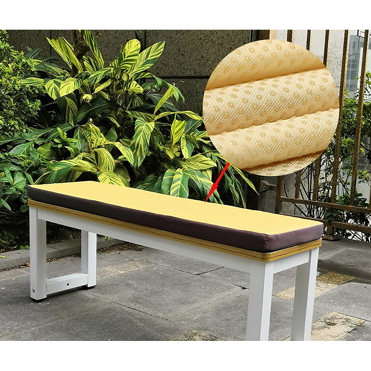 Bench Cushions,High Density Foam Cushion Seat Pad Outdoor Patio Furniture Bench Cushion with Zipper Long 2in Thick Washable Swing Chair Seat Pad Non-Slip,40x16in,Brown-9