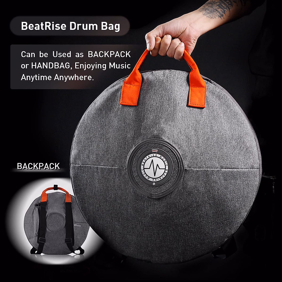 BeatRise Tongue Drum 13 Inch 15 Notes Steel Tongue Drum Professional Steel Drum Handpan Percussion Instrument with Travel Bag Rope and Mallets for Mind Healing Yoga (Emerald Green)