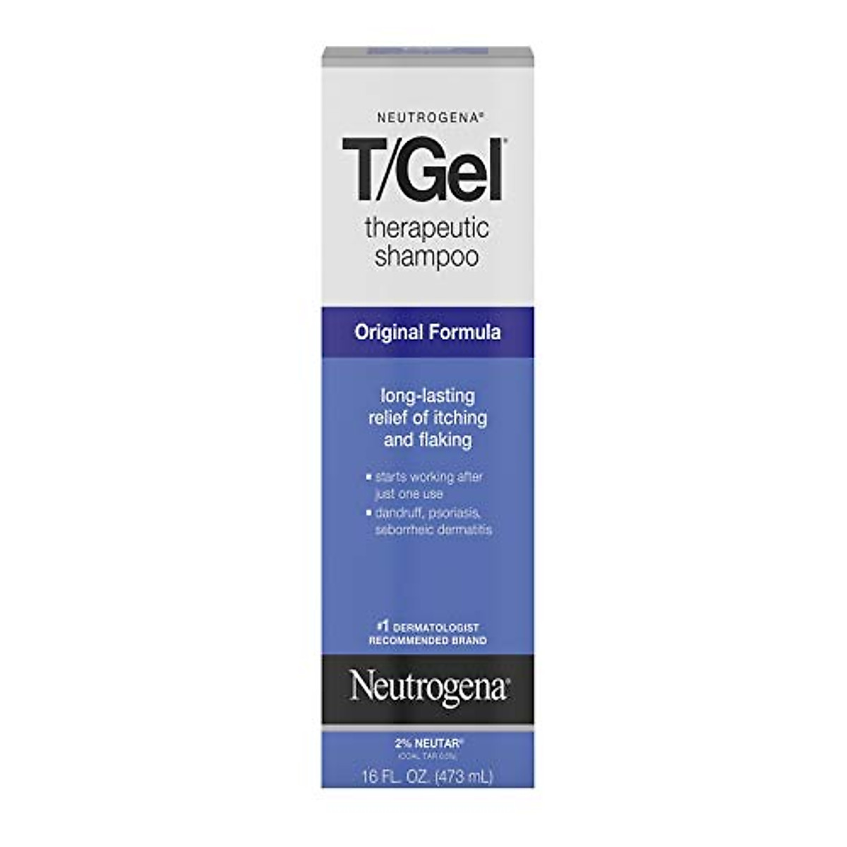 Neutrogena T/Gel Therapeutic Shampoo Original Formula, Anti-Dandruff Treatment for Long-Lasting Relief of Itching and Flaking Scalp as a Result of Psoriasis and Seborrheic Dermatitis, 16 fl. oz
