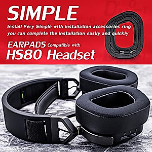HS80 Cooling Gel Ear Pads Compatible with HS80 Headset I Thicker Enhanced Memory Foam - More Breathable Comfort by DIMOST