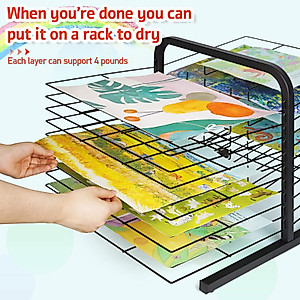 Lzttyee Art Drying Rack for Classroom Paint Drying Rack Art 20 Shelves Metal Desktop Artwork Storage Display Rack Art Drying Rack for Classroom Painting Crafts (20 Shelves-1)