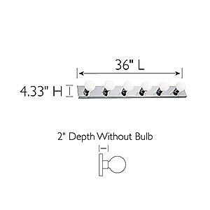 Design House 500942 6 Strip Light Contemporary Dimmable for Bathroom, Bedroom, Makeup Vanity, Polished Chrome