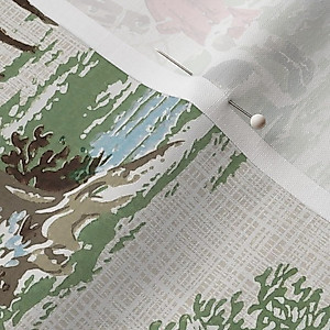 Spoonflower Fabric - Equestrian Toile Fox Hunting English Traditional Hunt Pony Horse Printed on Petal Signature Cotton Fabric by The Yard - Sewing Quilting Apparel Crafts Decor