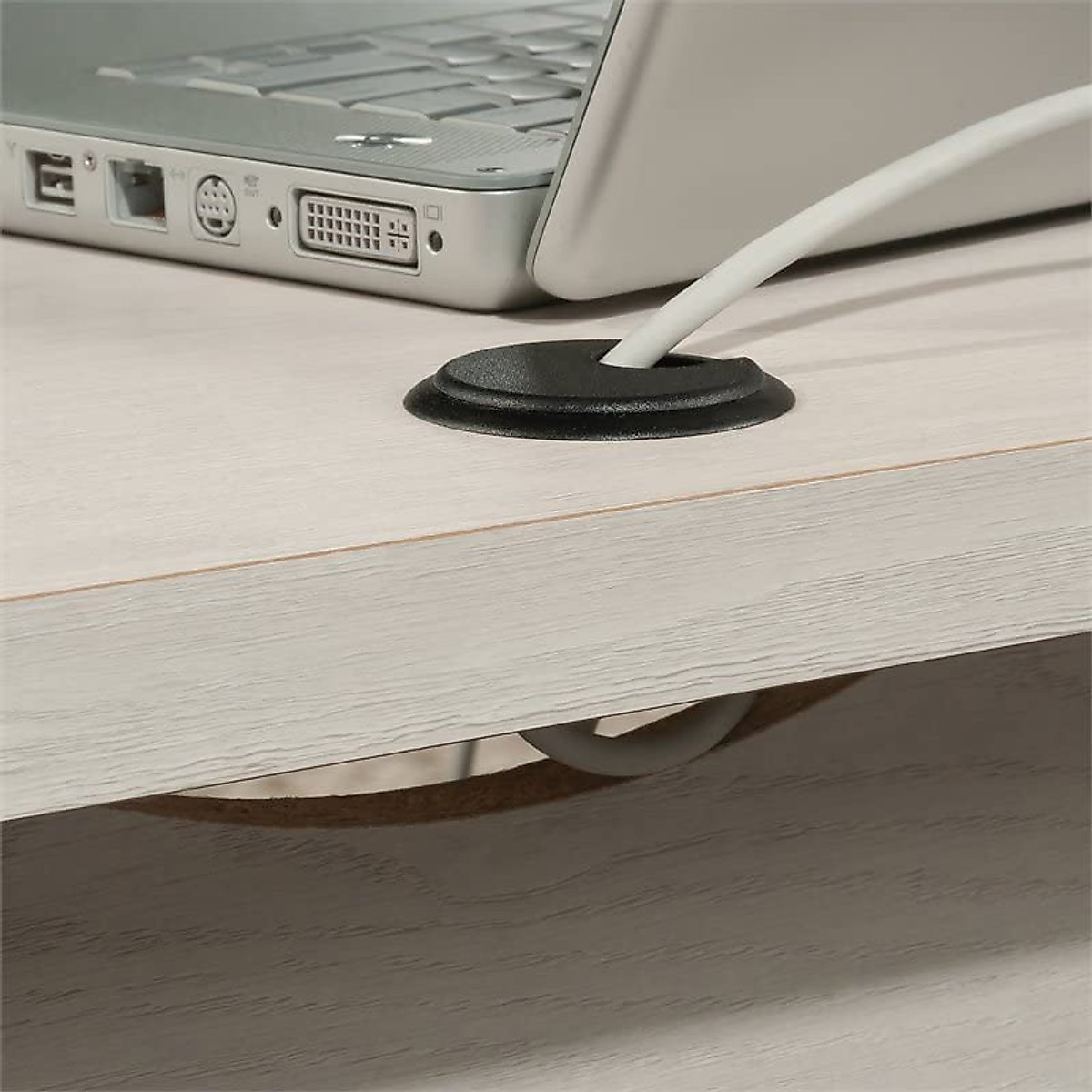 Sauder Summit Station Engineered Wood L-Shaped Desk in Glacier Oak