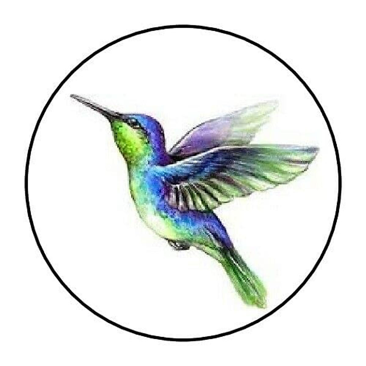 Without Brand Set of 48 Envelope Seals Labels Beautiful Hummingbird 1.2" Round