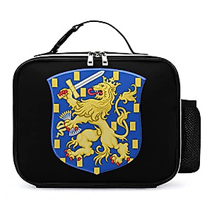 Netherlands Royal Arms Printed Lunch Box Insulated Leakproof Cooler Tote Bag Reusable for Travel Work Picnic