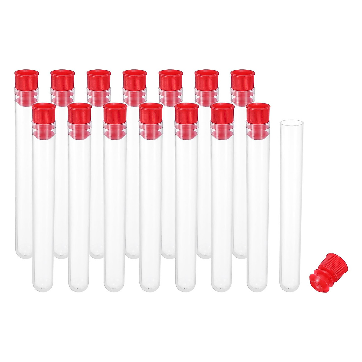 PATIKIL 4" Length Plastic Sewing Needle Storage Holder, 15 Pcs Portable Matte Embroidery Needle Pin Toothpick Storage Tubes Case for Craft Knitting, Red