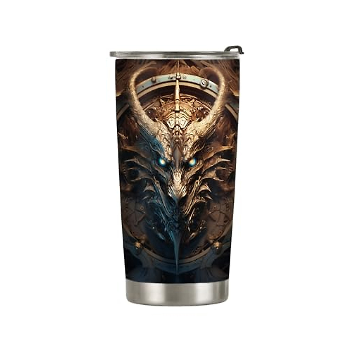 64HYDRO 20oz Steampunk Mechanical Engineer Clockwork Dragon Tumbler, Gaming, Gamer Gifts for Dragon Lovers, Stainless Steel Double Wall Vacuum Insulated Coffee Mug, Travel Cup with Lid
