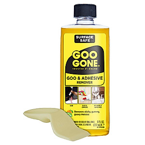Goo Gone Original Liquid - 8 Ounce and Sticker Lifter - Surface Safe Adhesive Remover Safely Removes Stickers Labels Decals Residue Tape Chewing Gum Grease Tar Crayon Glue