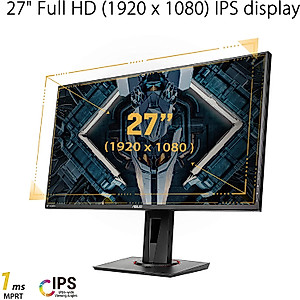 ASUS TUF Gaming 27” 1080P Monitor (VG279QR) - Full HD, IPS, 165Hz (Supports 144Hz), 1ms, Low Motion Blur, G-SYNC Compatible, Shadow Boost, VESA Mountable, DisplayPort, HDMI, Height Adjustable, Black