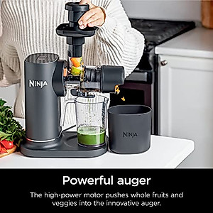 Ninja JC151 NeverClog Cold Press Juicer, Powerful Slow Juicer with Total Pulp Control, Charcoal