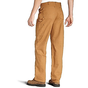 Carhartt Men's Loose Fit Washed Duck Double-Front Utility Work Pant, Brown, 44W x 30L