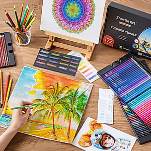 Shuttle Art 172 Colored Pencils, Soft Core Color Pencil Set for Adult ...