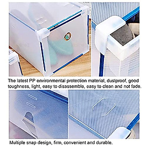 Hislaves Shoes Organizer Boxes,Stackable Drop Front Shoe Box Shoe Storage Box Space Saver Plastic Shoes Storage Bin for Home Dorm Orange