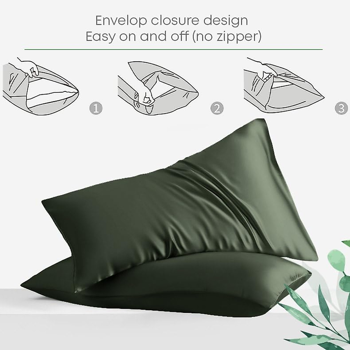 Linenwalas Tencel Lyocell Duvet Cover Set with Deep Pocket Fitted Sheet, Viscose Made from Eucalyptus Soft, Lightweight and Breathable Complete Bedding Set (Avocado Green, Full)