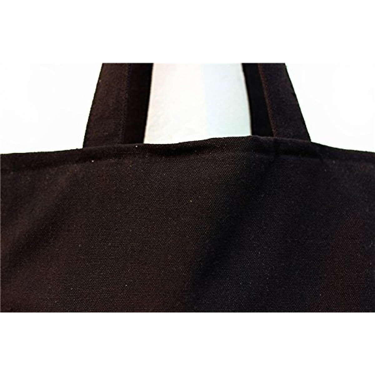 Nuni Unisex DIY Plain Solid Black Canvas Tote Bag, Black/ Zip Closure, Medium