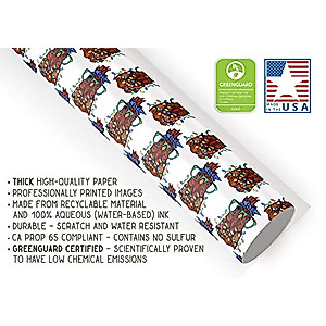 Funny Quirky Mama Chicken Gift Wrap Country X-mas Thick Christmas Wrapping Paper (6 foot x 30 inch roll)