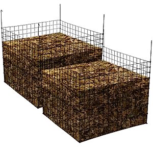 Hicarer 2 Pack Large Outdoor Wire Compost Bin 30 x 24 Inch Garden Compost Bin Container for Lawn Yard and Gardening Waste Leaves Container Fast Creation of Fertile Soil Garden Bed Fencing, Black