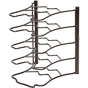DecoBros Kitchen Counter and Cabinet Pan Organizer Shelf Rack, Bronze
