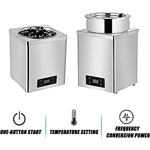 3/7L Commercial Food Warmer Machine, Electric Chocolate Tempering Machine, Steam Table for Buffet with Digital Control, CE/FCC/CCC/PSE